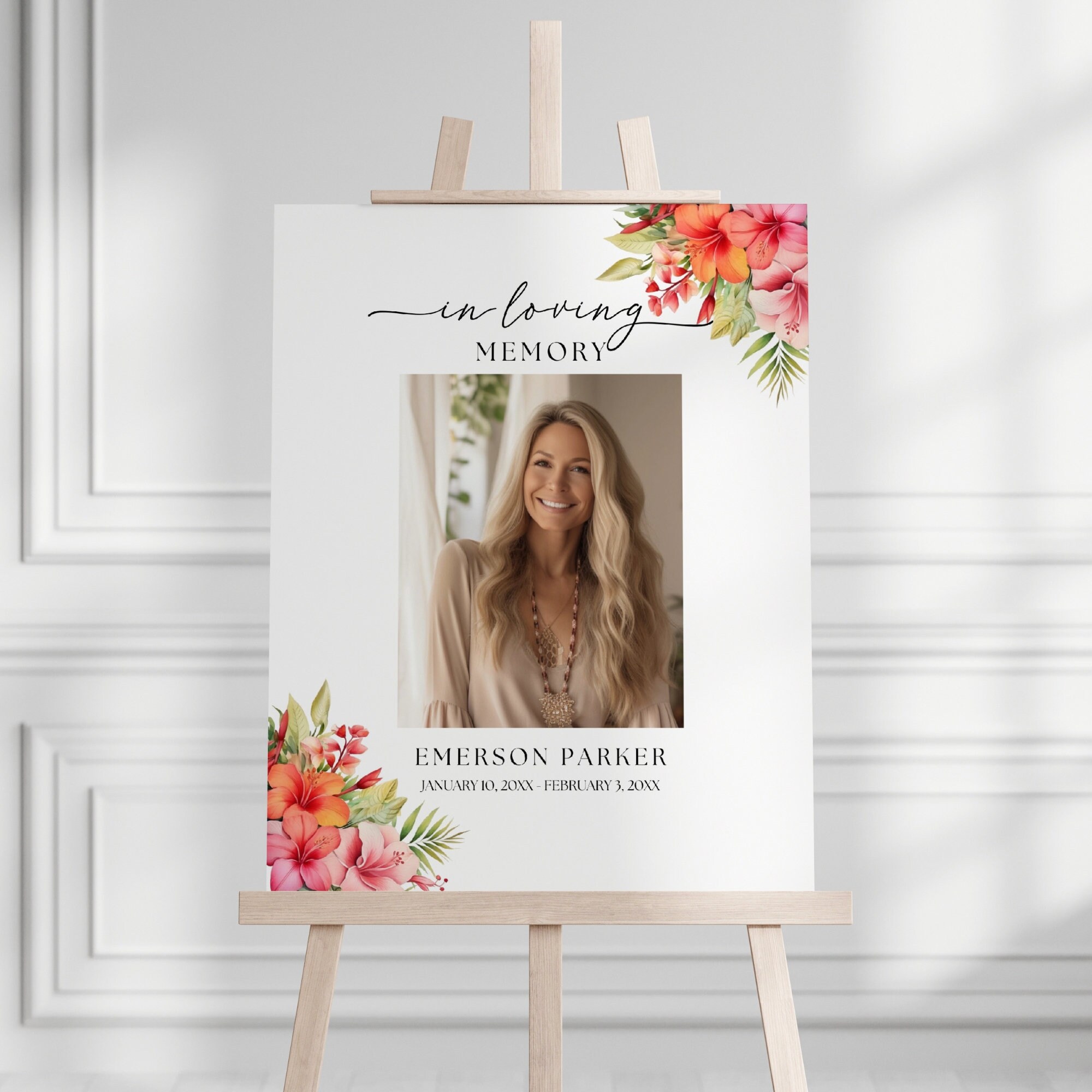 Funeral Welcome Sign Personalized, Editable Memorial Service Photo ...