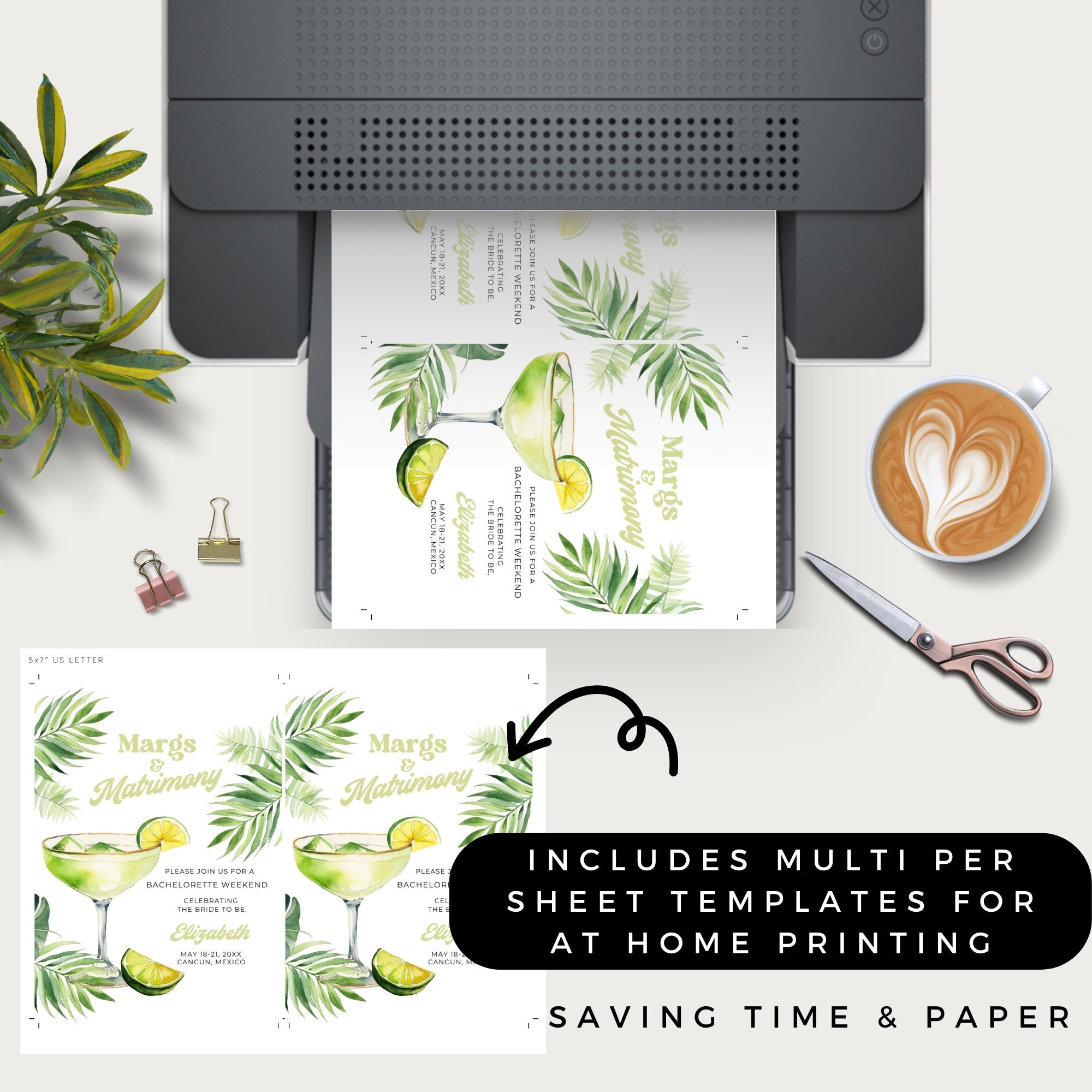 Margs and Matrimony Itinerary Template, Bachelorette Weekend Invitation ...