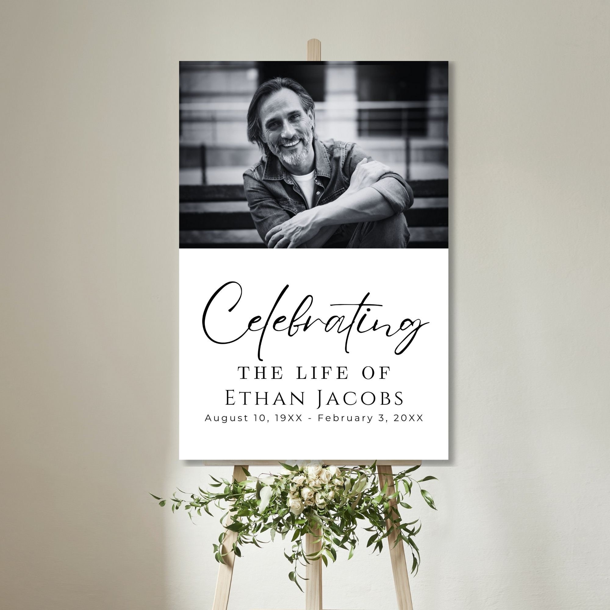 Memorial Sign, Celebration of Life Welcome Picture, Funeral Collage ...