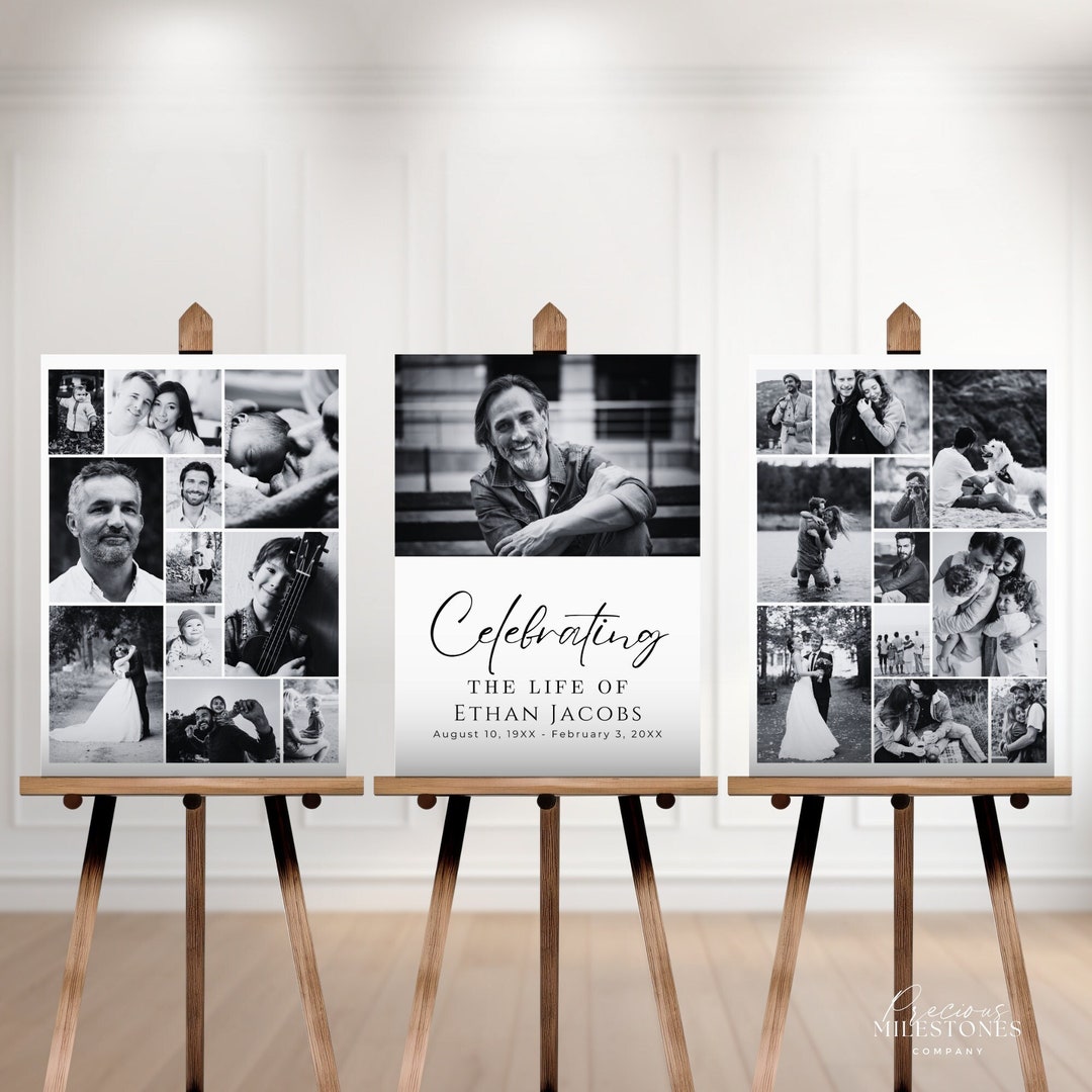 Celebration of Life | Memorial Board | Collage Poster | Easel Display ...
