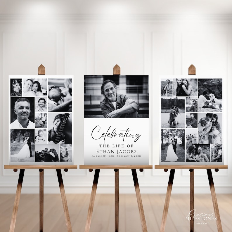Celebration of Life | Memorial Board | Collage Poster | Easel Display ...