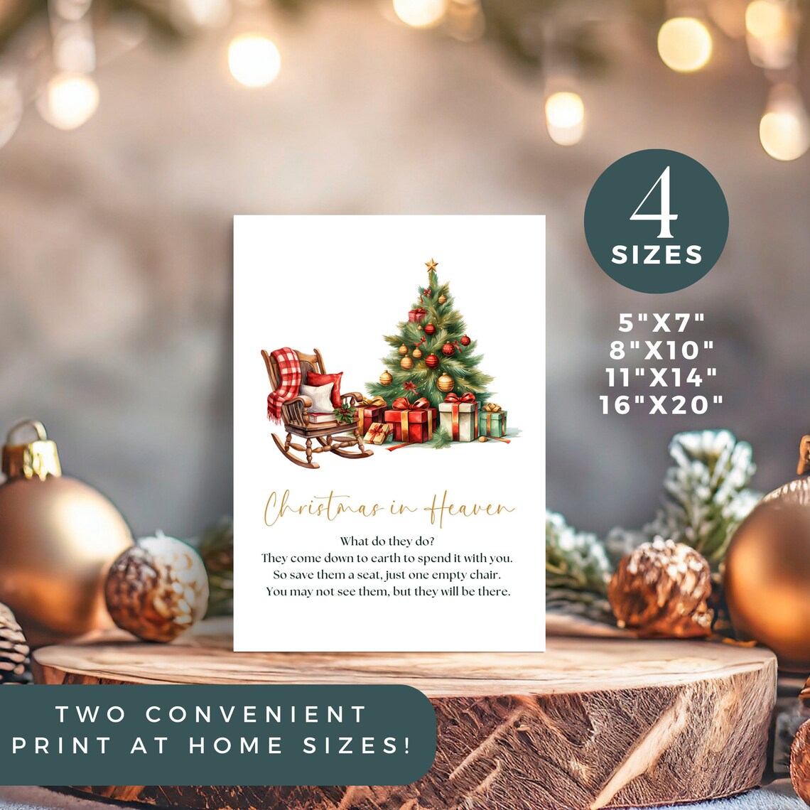 Printable Christmas in Heaven Poem, What Do They Do, Save a Chair ...