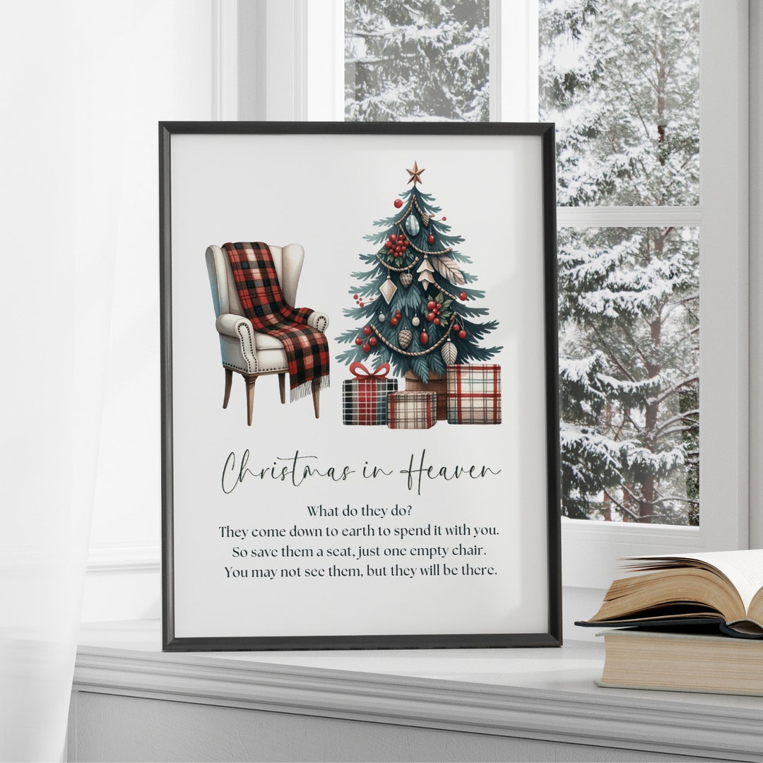 Printable Christmas in Heaven Poem, What Do They Do, Save a Chair ...
