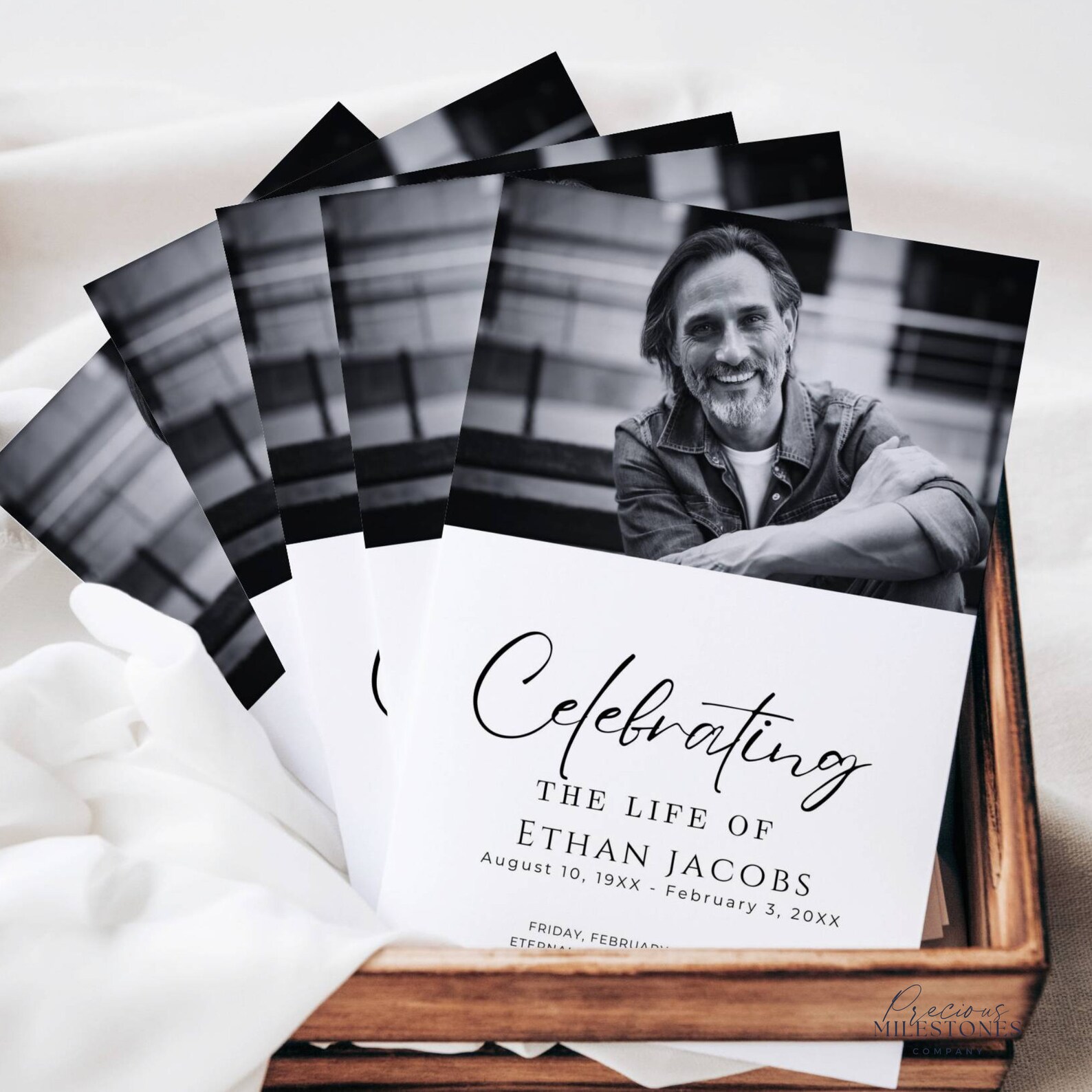 Minimal Funeral Program Template Simple Funeral Memorial - Etsy