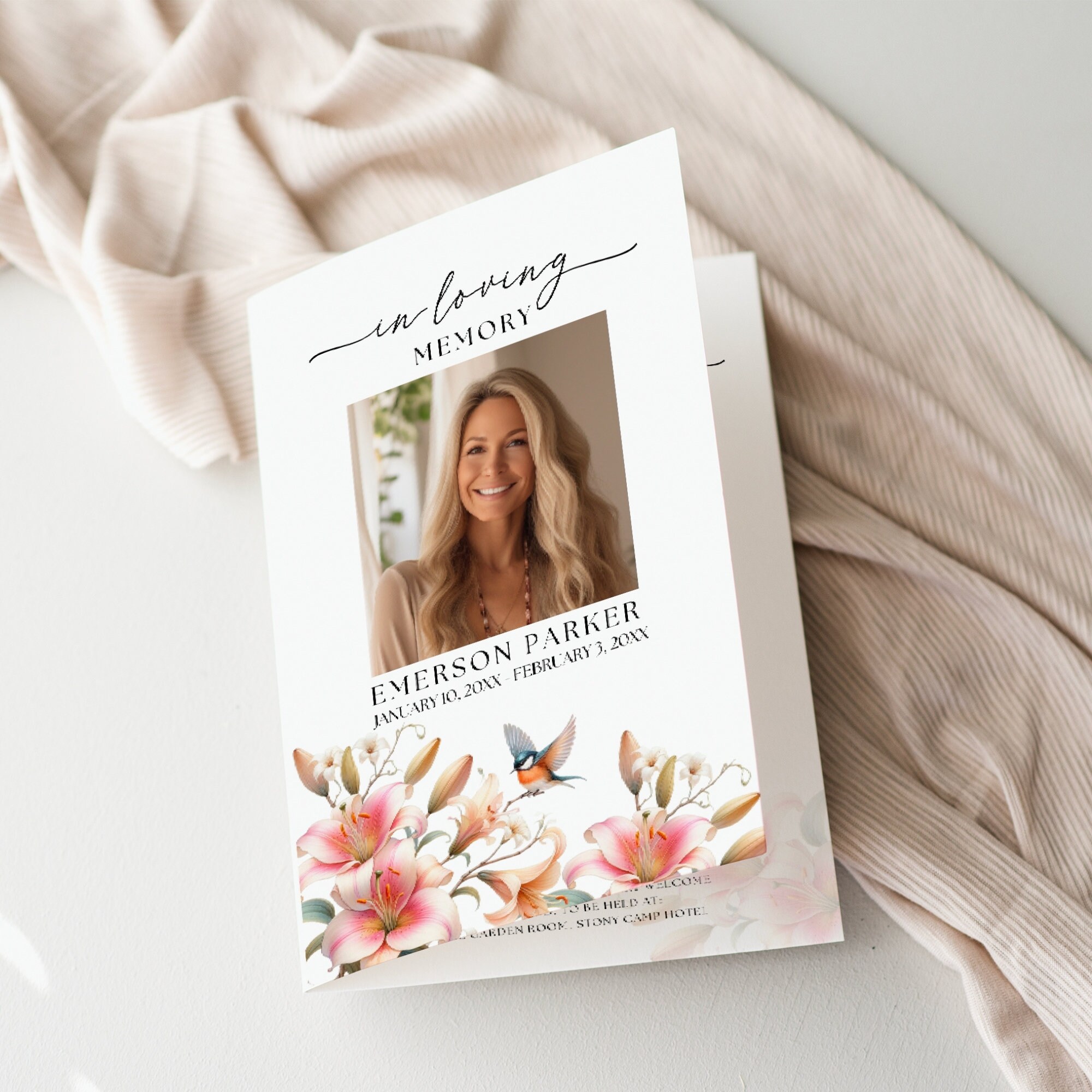 Funeral Program Birds, Editable Template, Celebrating the Life Of ...