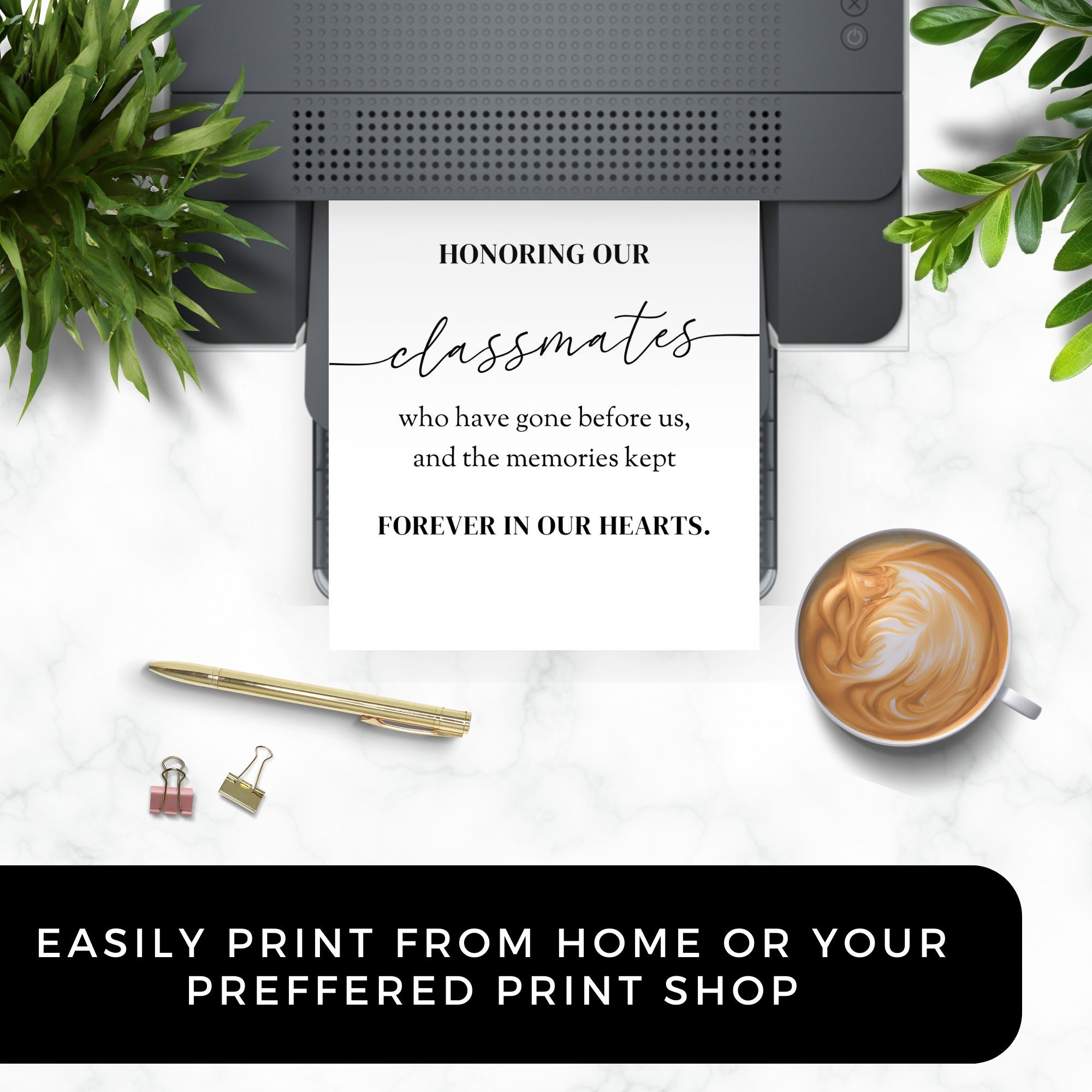 High School Reunion Memorial Sign, in Loving Memory of Classmates ...