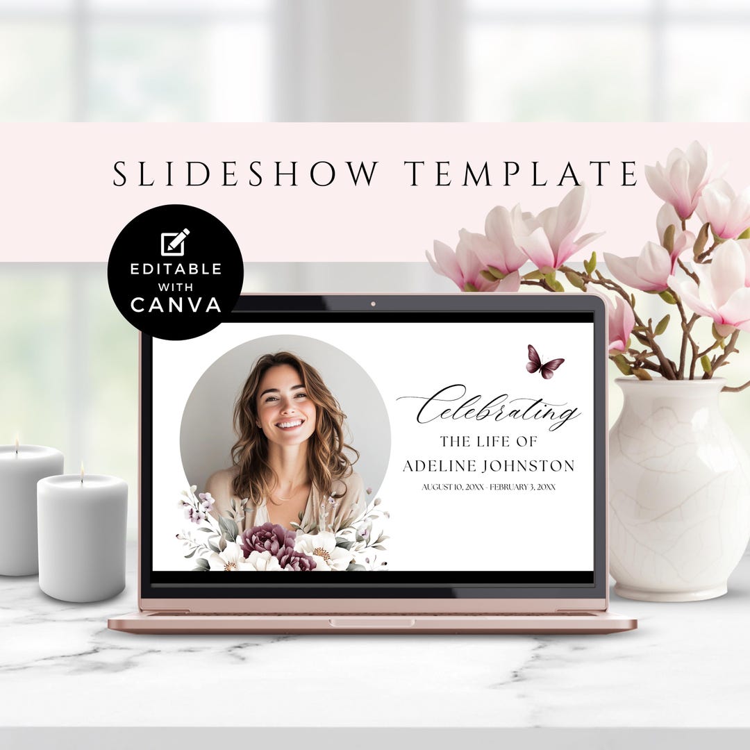 Funeral Slideshow Template for Women, Celebrating the Life of ...