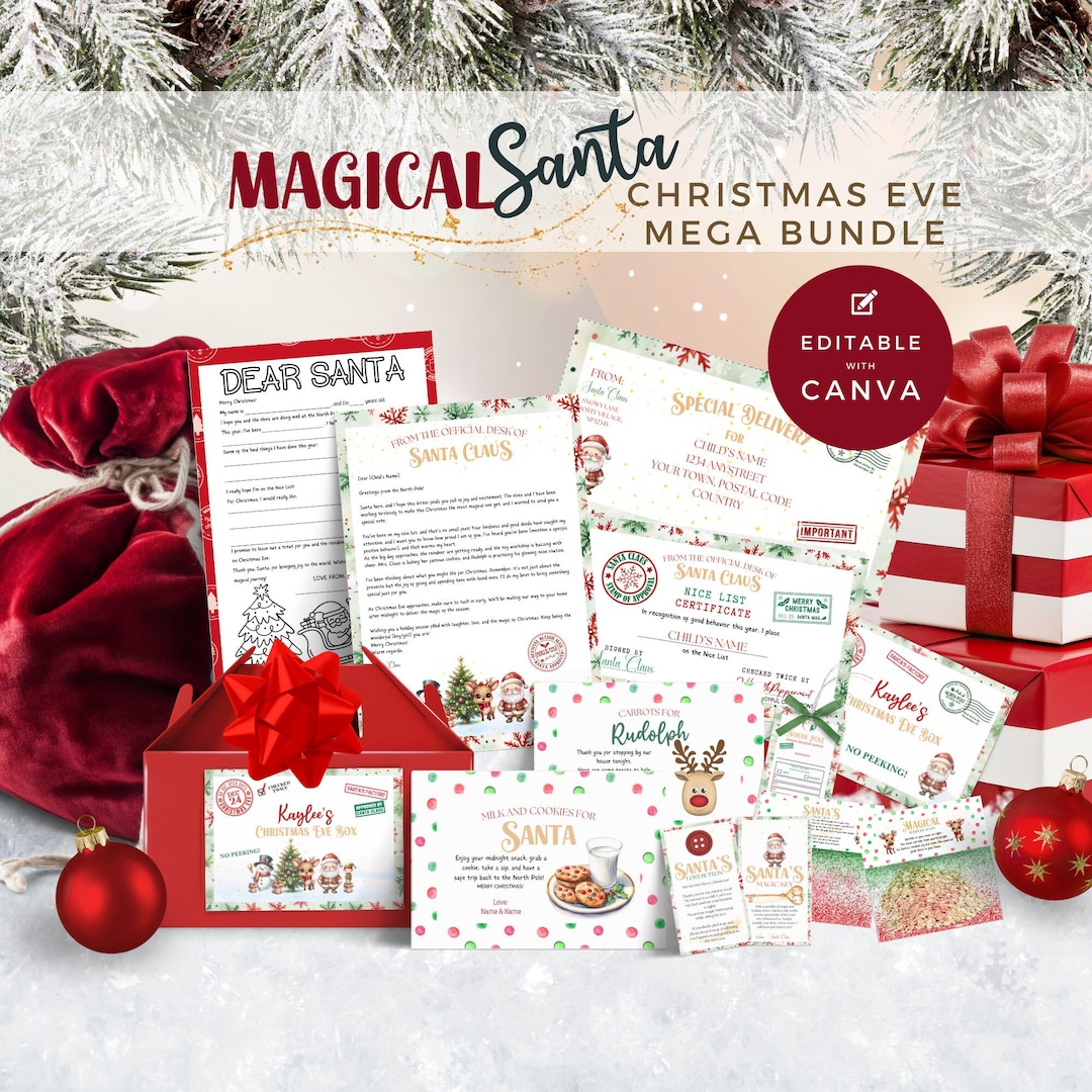 Santa Wishlist Letter Bundle, Nice List, Letter From Santa, Editable ...