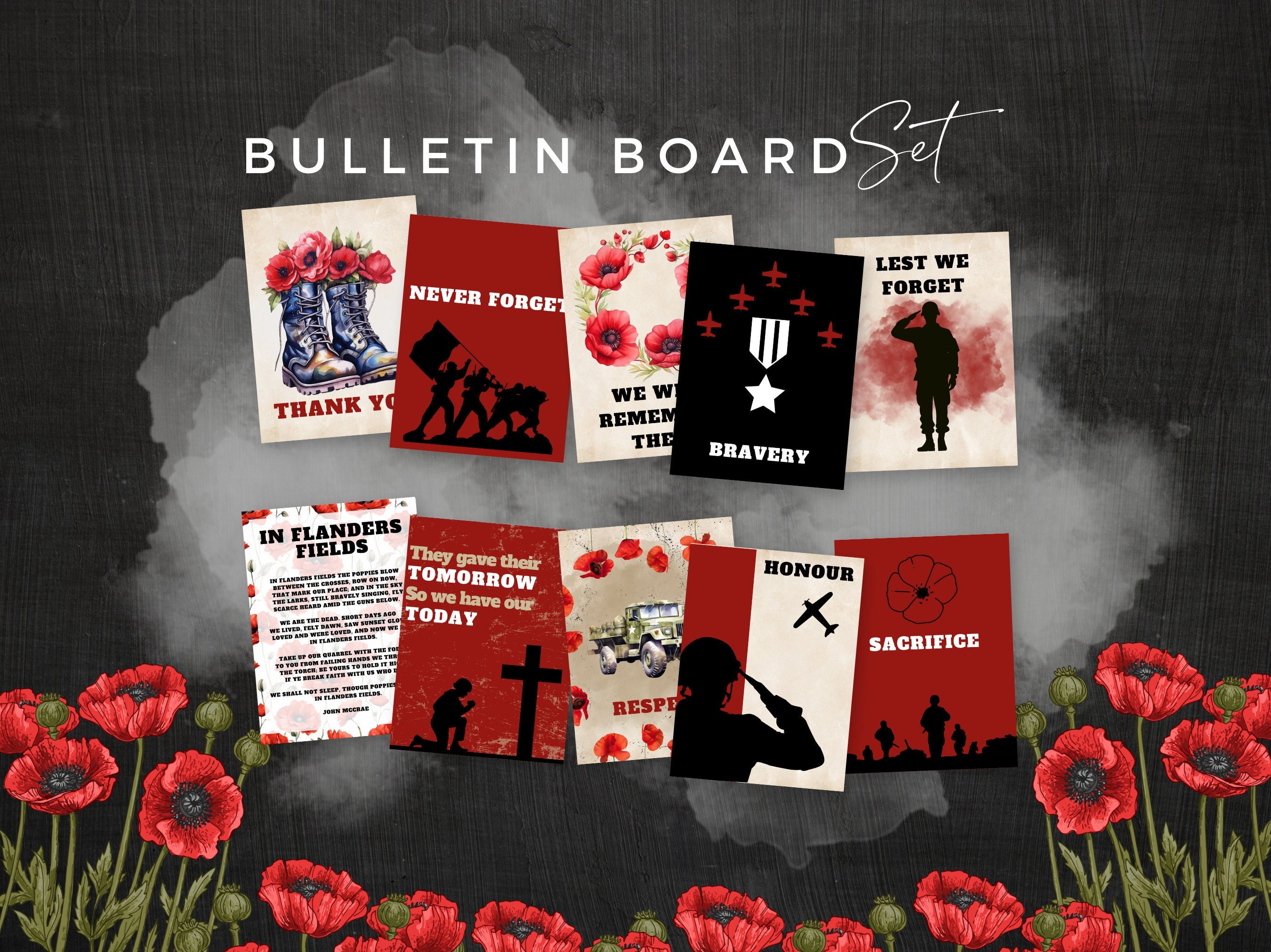 Remembrance Day Bulletin Board Printable Posters INSTANT - Etsy
