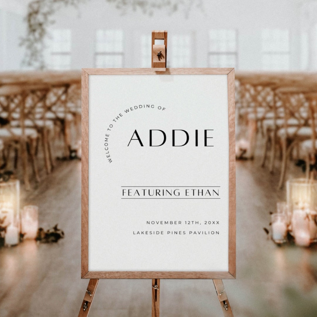 Wedding Sign Featuring Husband, Unique Welcome Sign, Brides Wedding ...