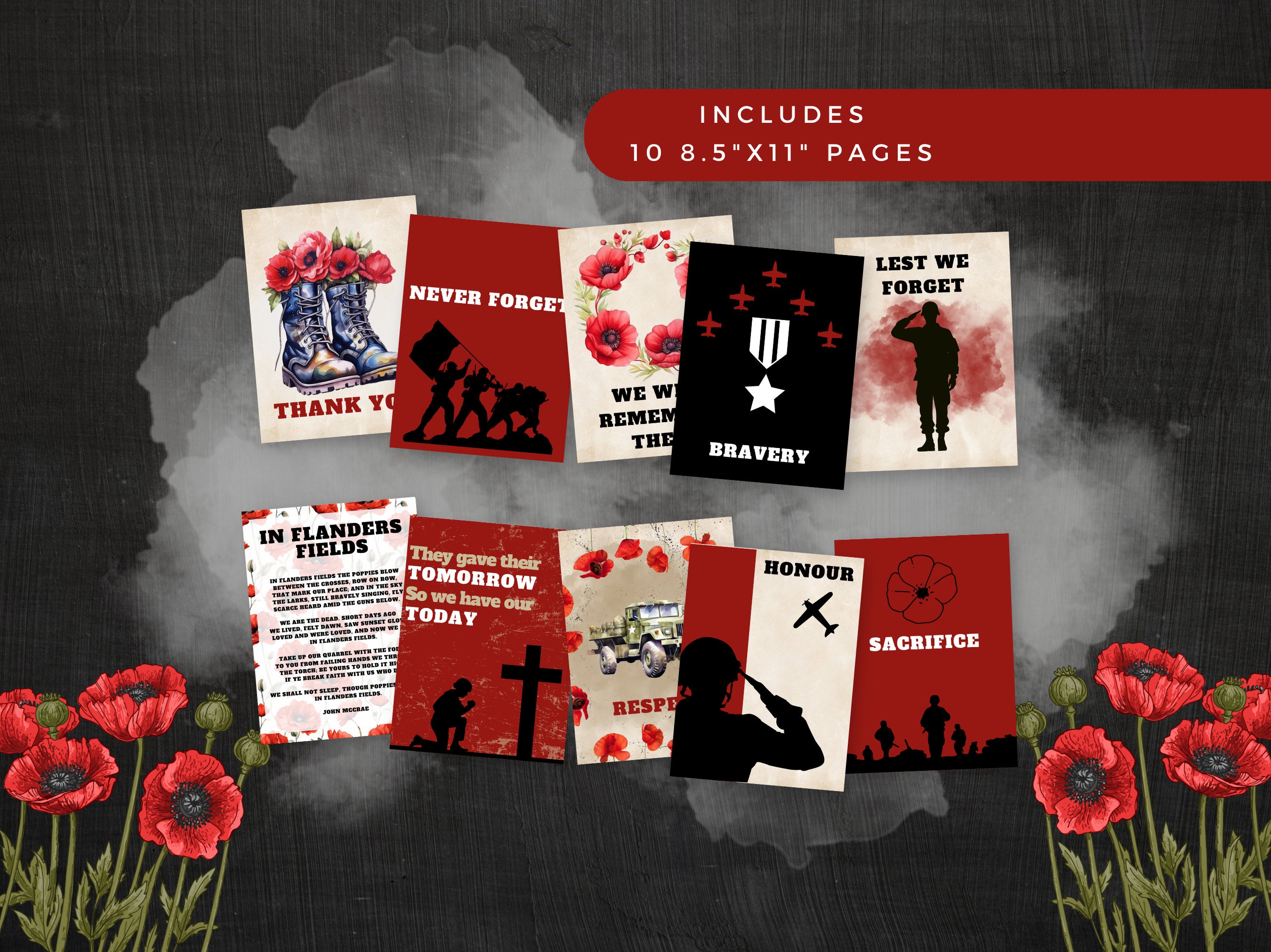 Remembrance Day Bulletin Board Printable Posters, INSTANT Download ...