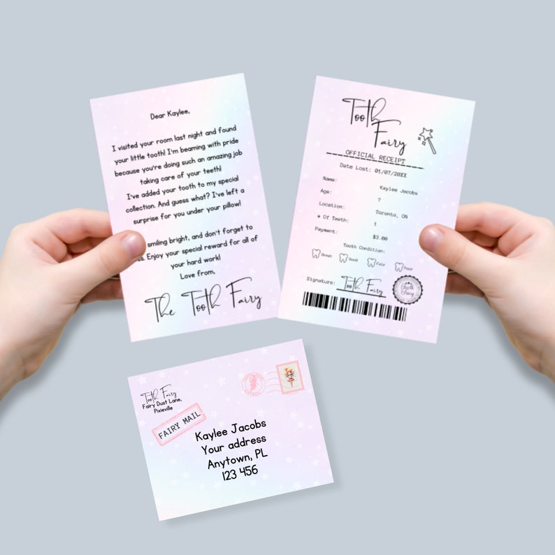 Printable Mini Tooth Fairy Set With Envelope Editable Tooth - Etsy