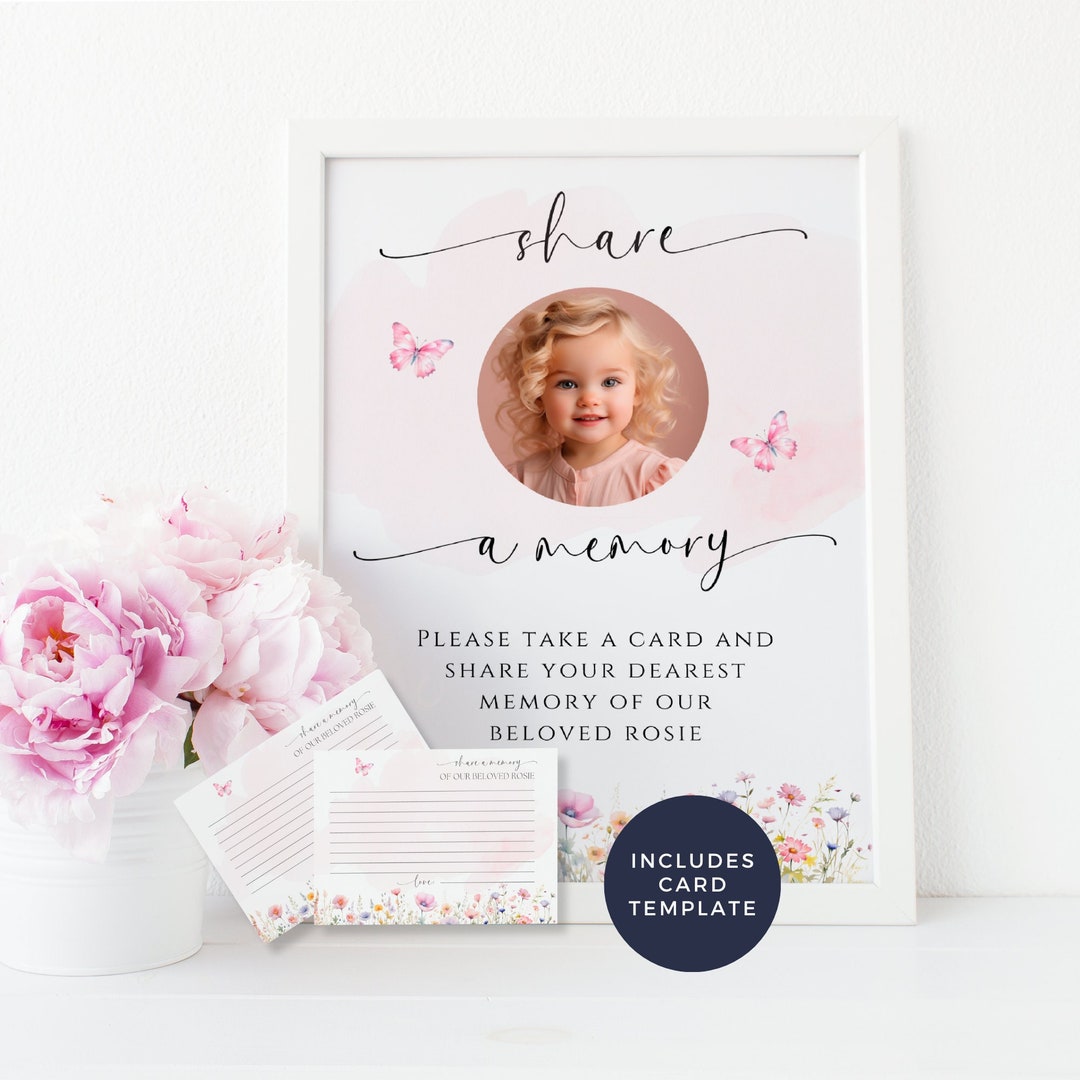 Funeral Guest Book Alternative, Memory Card Funeral for Baby, Printable ...