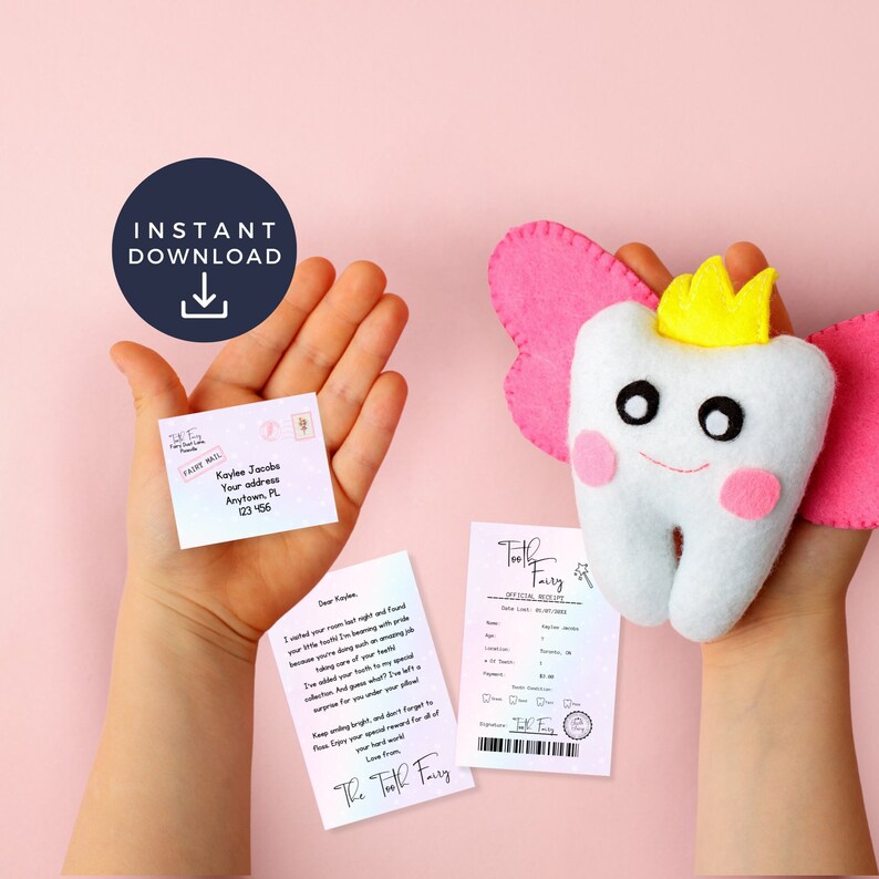 Printable Mini Tooth Fairy Set With Envelope Editable Tooth - Etsy