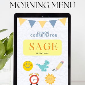 Morning Menu PLR, EDITABLE Printable Morning Activities, Daily Weather ...
