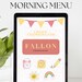 Morning Menu PLR, EDITABLE Printable Morning Activities, Daily Weather ...