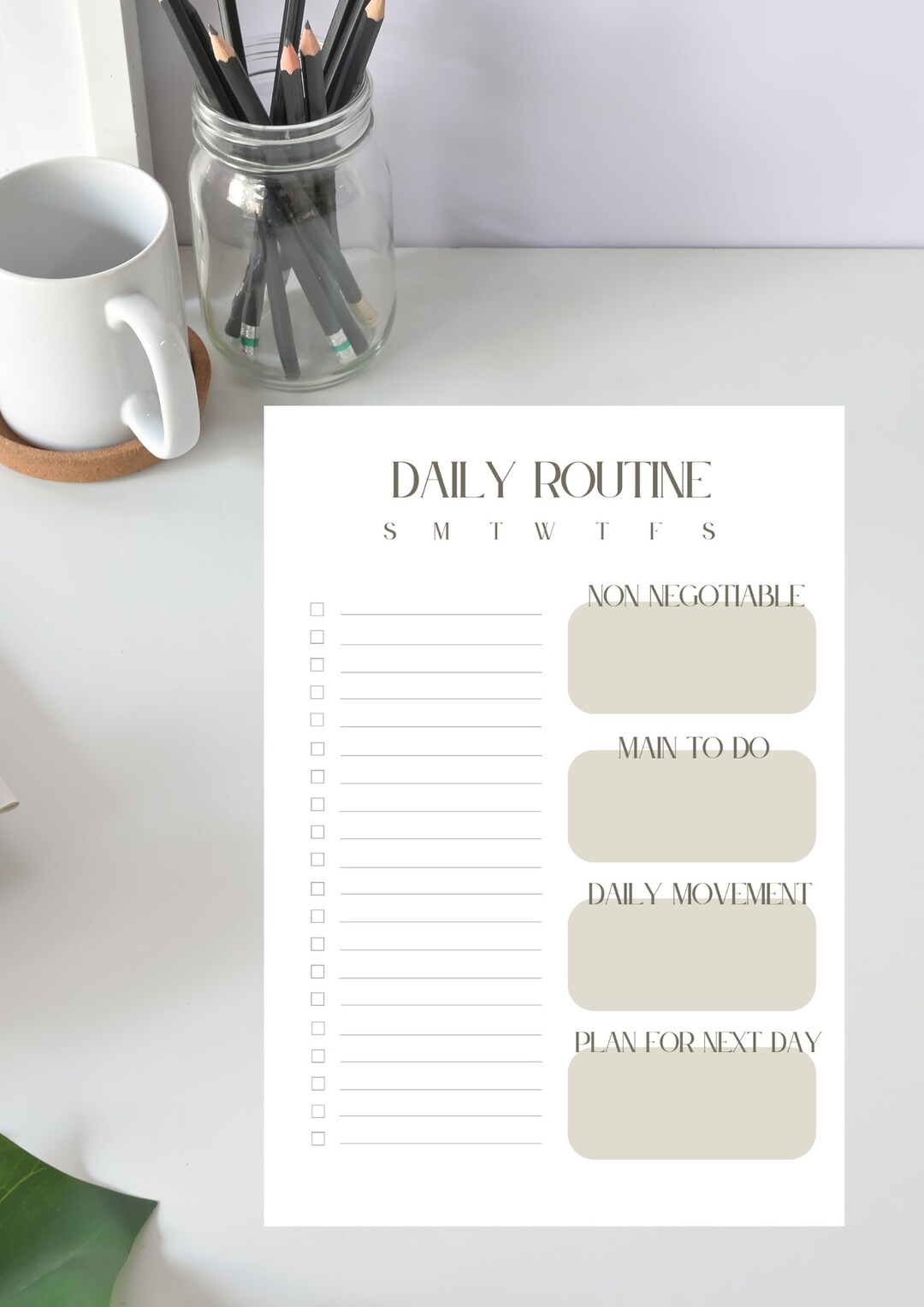 Daily Routine, Sunday Reset, Daily To-do, Checklist, Printable, Pdf ...