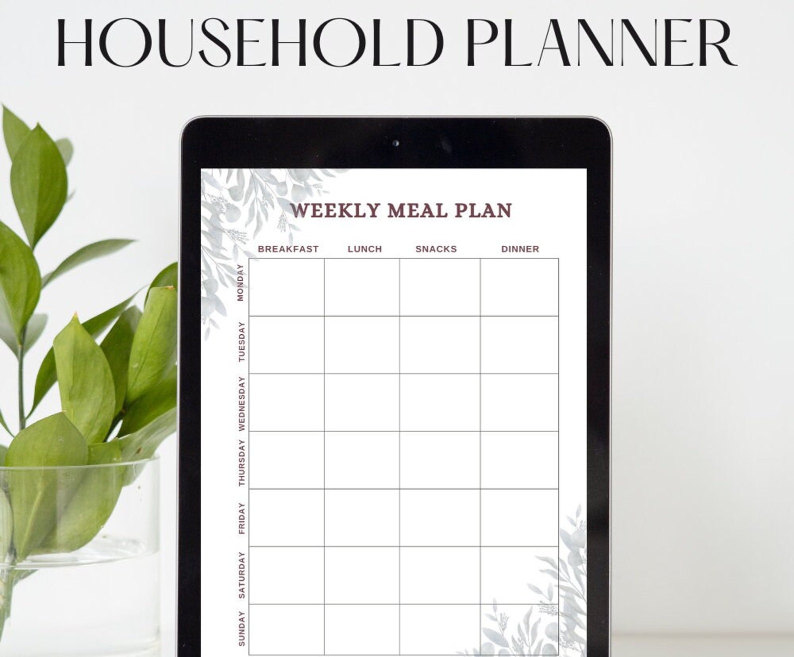 Printable Household Planner | Cleaning Planner Digital | Life Organizer ...