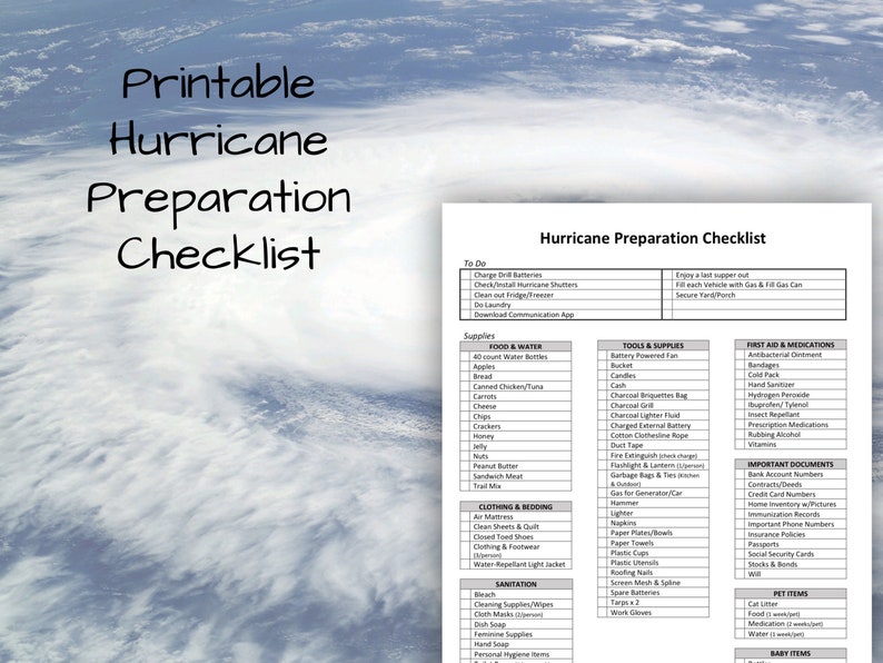 Printable Hurricane Preparation Checklist | Be Ready Before the Storm ...