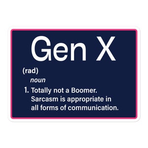 Gen X - Definition Sticker - Rad - Etsy