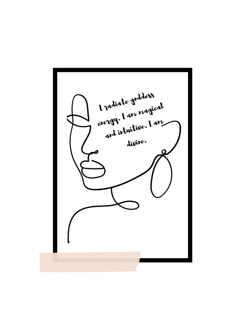 Radiate Goddess Energy PNG | Digital Print | Line Art | Positive ...