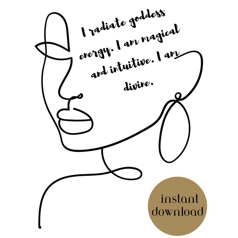Radiate Goddess Energy PNG | Digital Print | Line Art | Positive ...