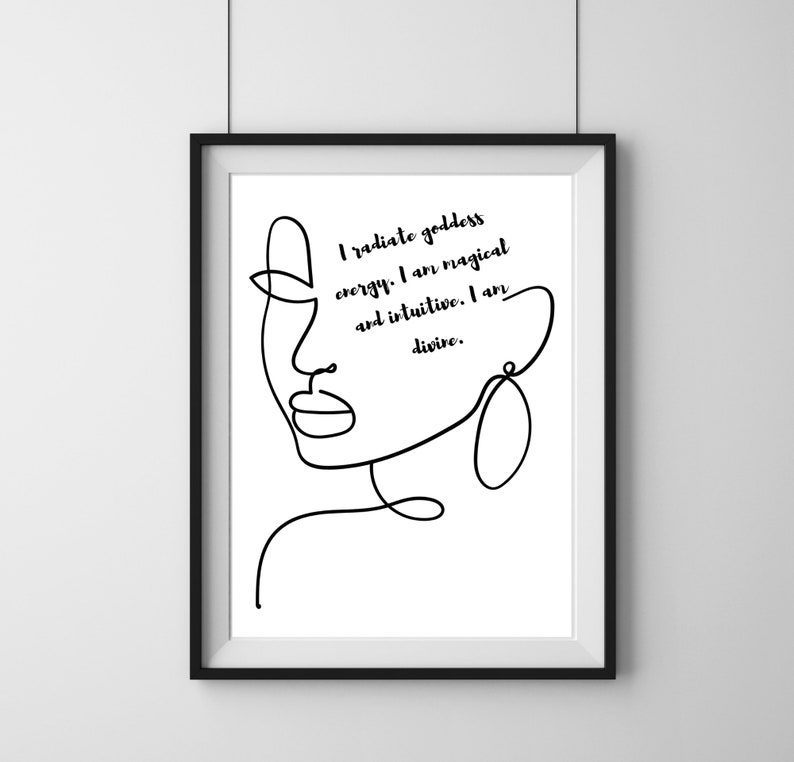 Radiate Goddess Energy PNG | Digital Print | Line Art | Positive ...