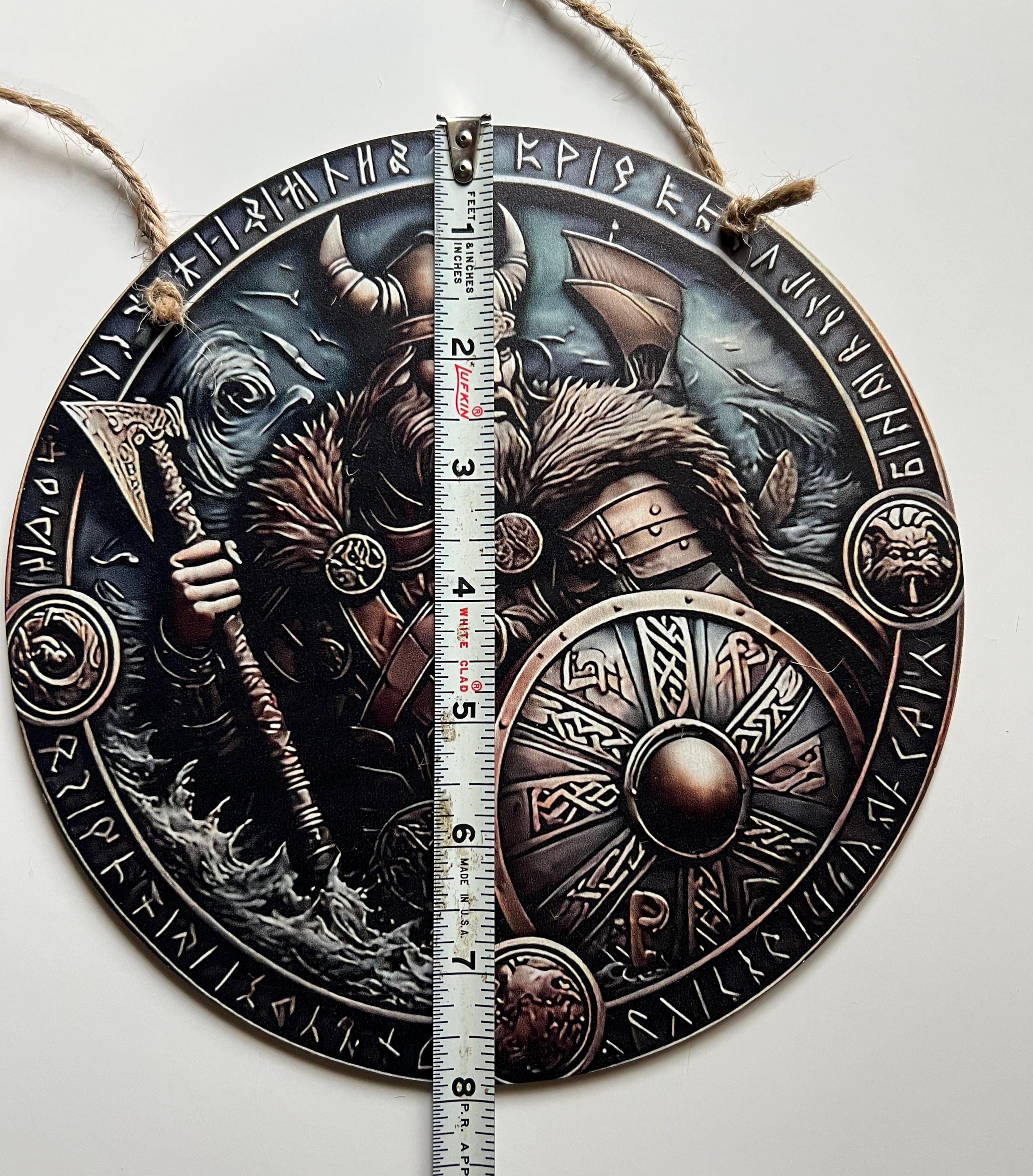 8 Viking Warrior Hanging Sign Wood Sign Decor Garage Gifts for Men Wall ...