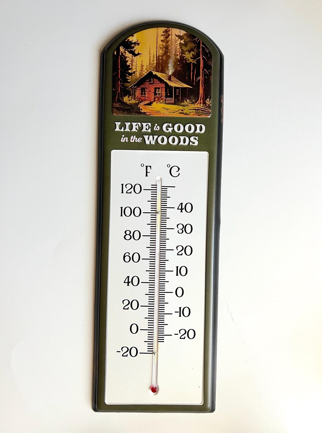 Camping Theme Thermometer Metal Sign Old Logo Mancave Decor Garage Shop ...