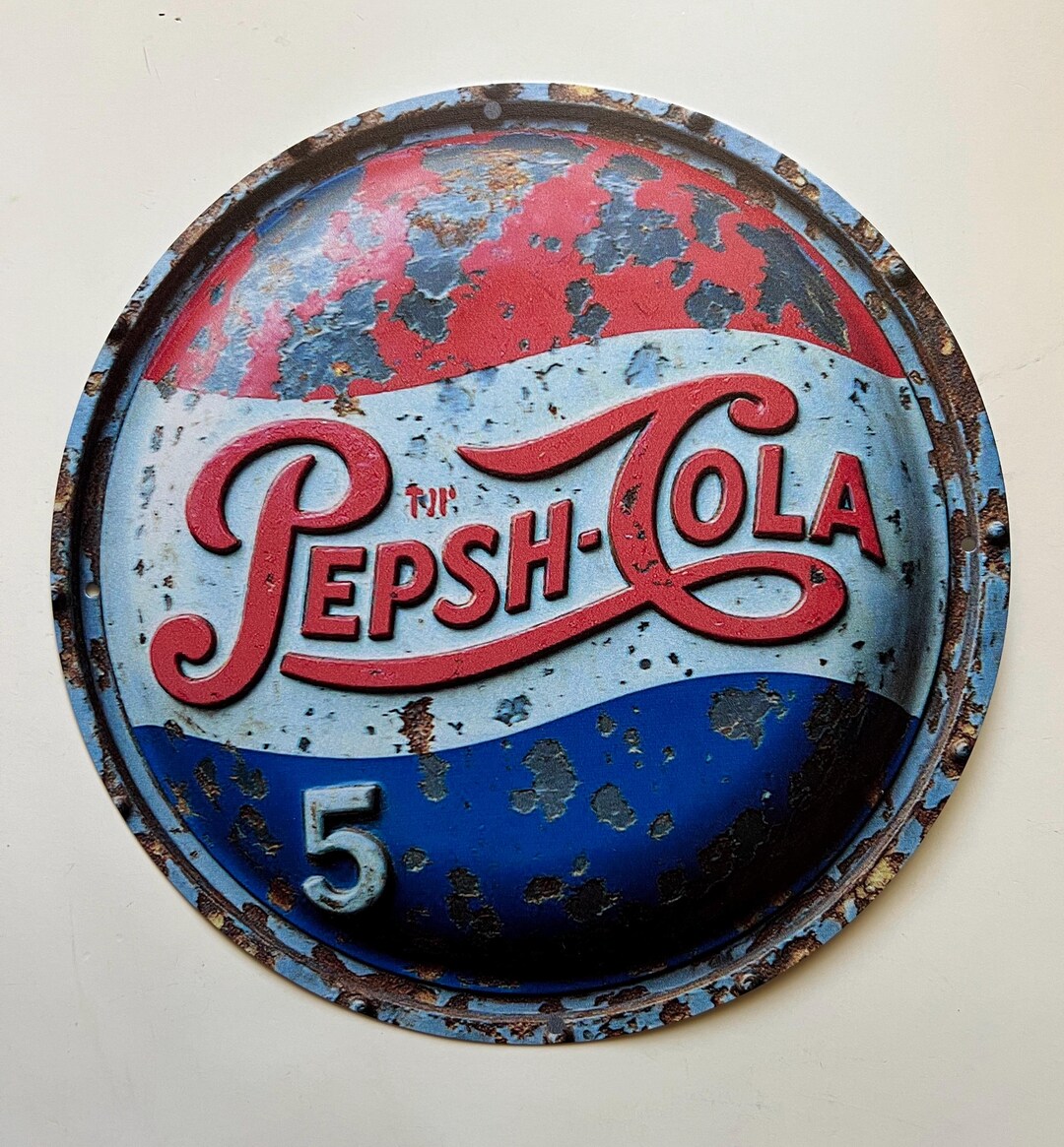 7.5" Round Pepsi Cola Tin Metal Sign Pepsi Decor Garage Wall Decor for ...