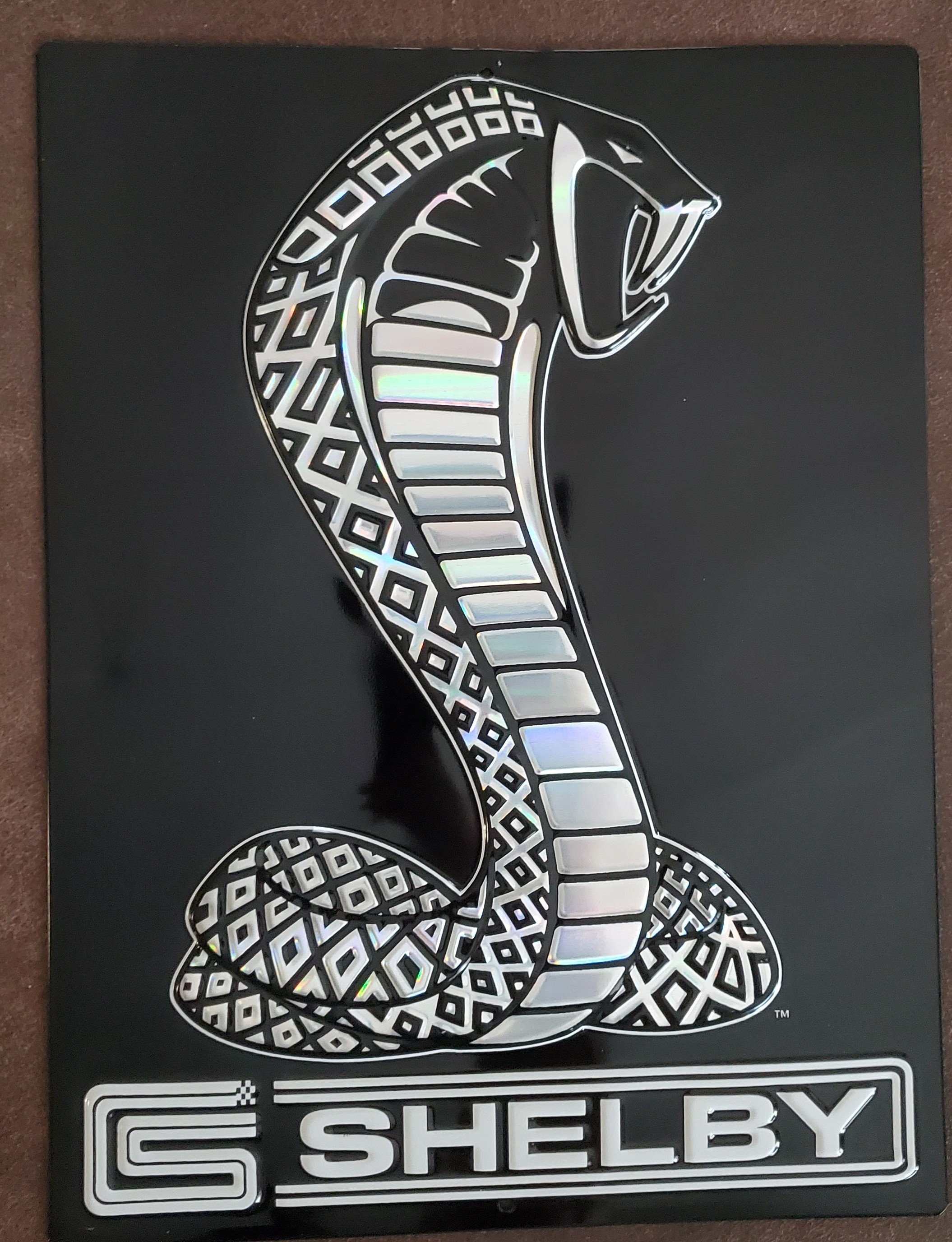 Shelby Cobra Logo Metal Sign Motor Oil Gas Station Mancave Decor Tin ...