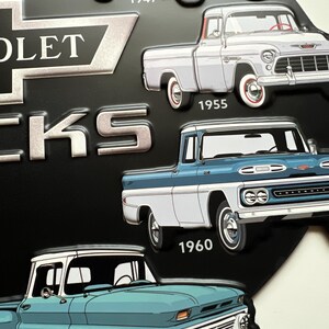 Chevy Truck Sign Chevrolet Truck Signs Motor Oil Gas Station Mancave ...