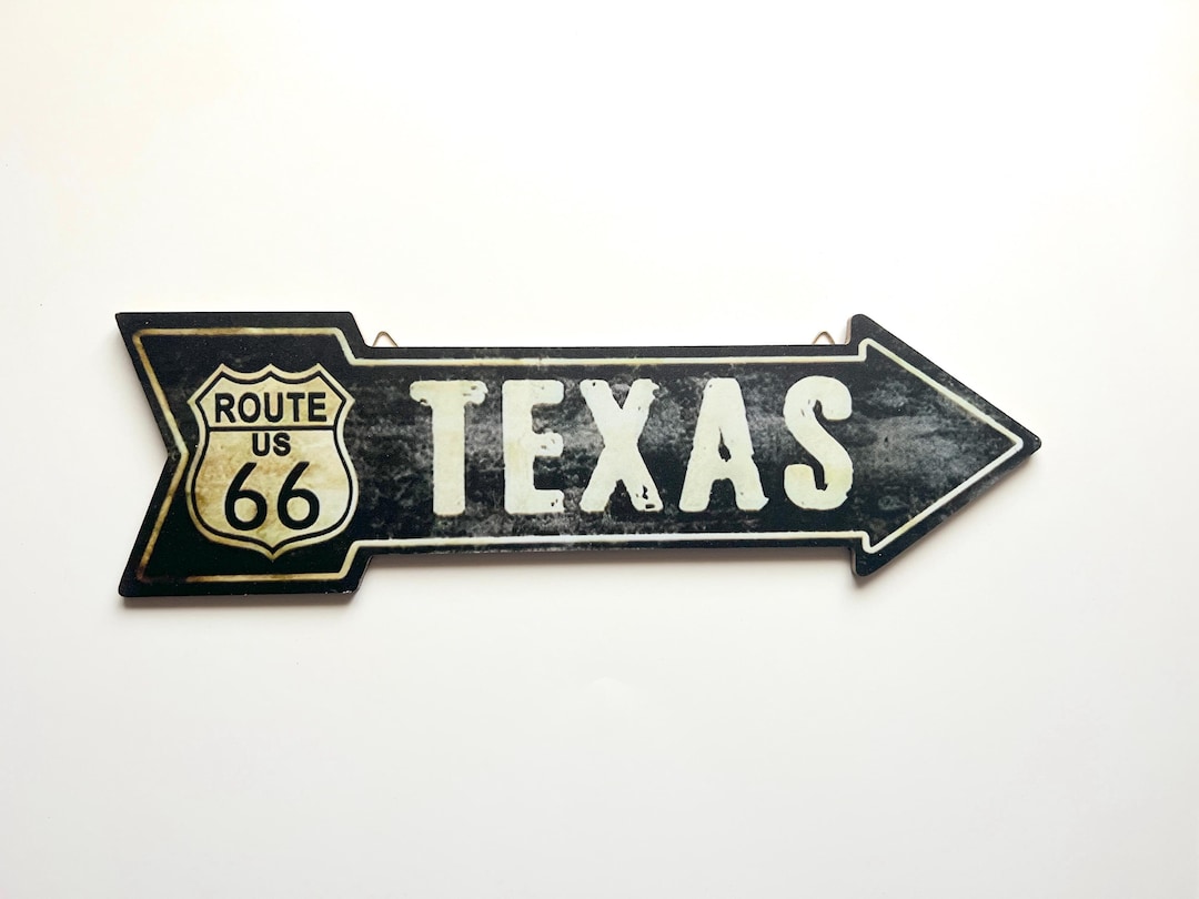 Texas Arrow Route 66 Wood Road Sign Vintage Decor Wall Decor for Garage ...