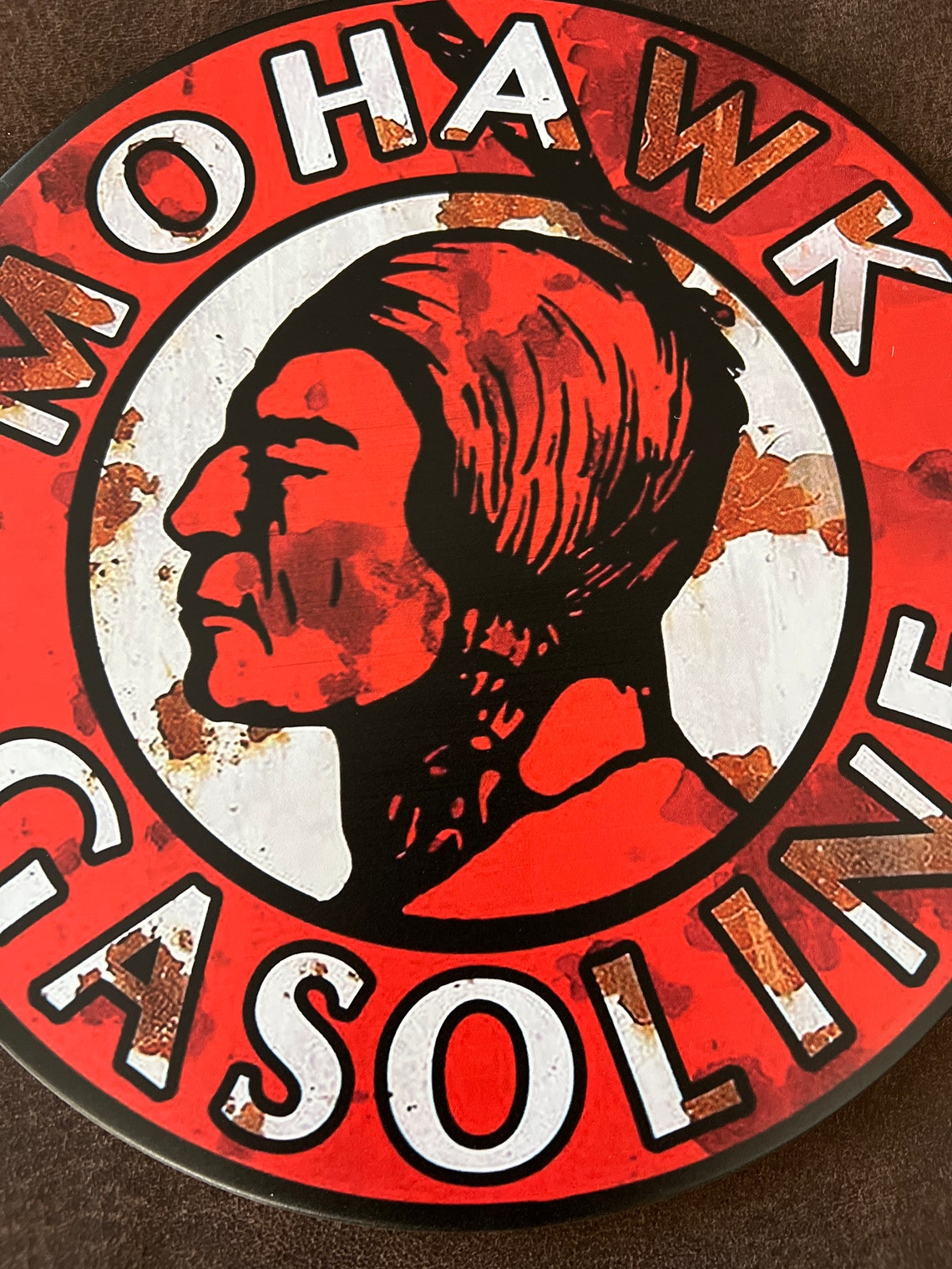 Mohawk Gasoline Metal Sign Motor Oil Gas Station Mancave Decor Tin Sign ...