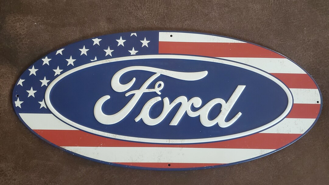 Ford Metal Stars and Stripes Sign Motor Oil Gas Station Mancave Decor ...