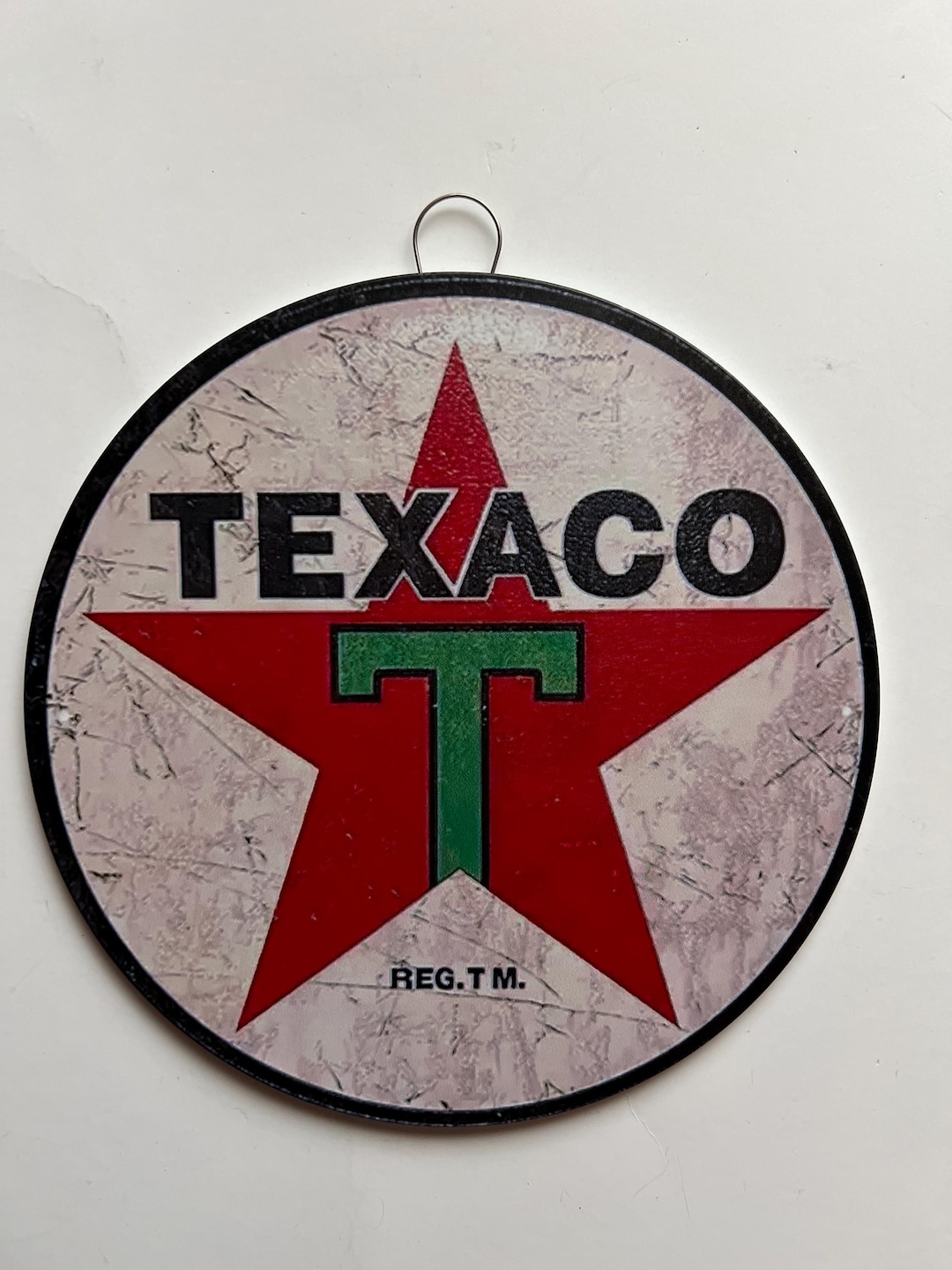 Texaco 8" Rustic Round Metal Sign Man Cave Tin Sign Garage Sign Gifts ...