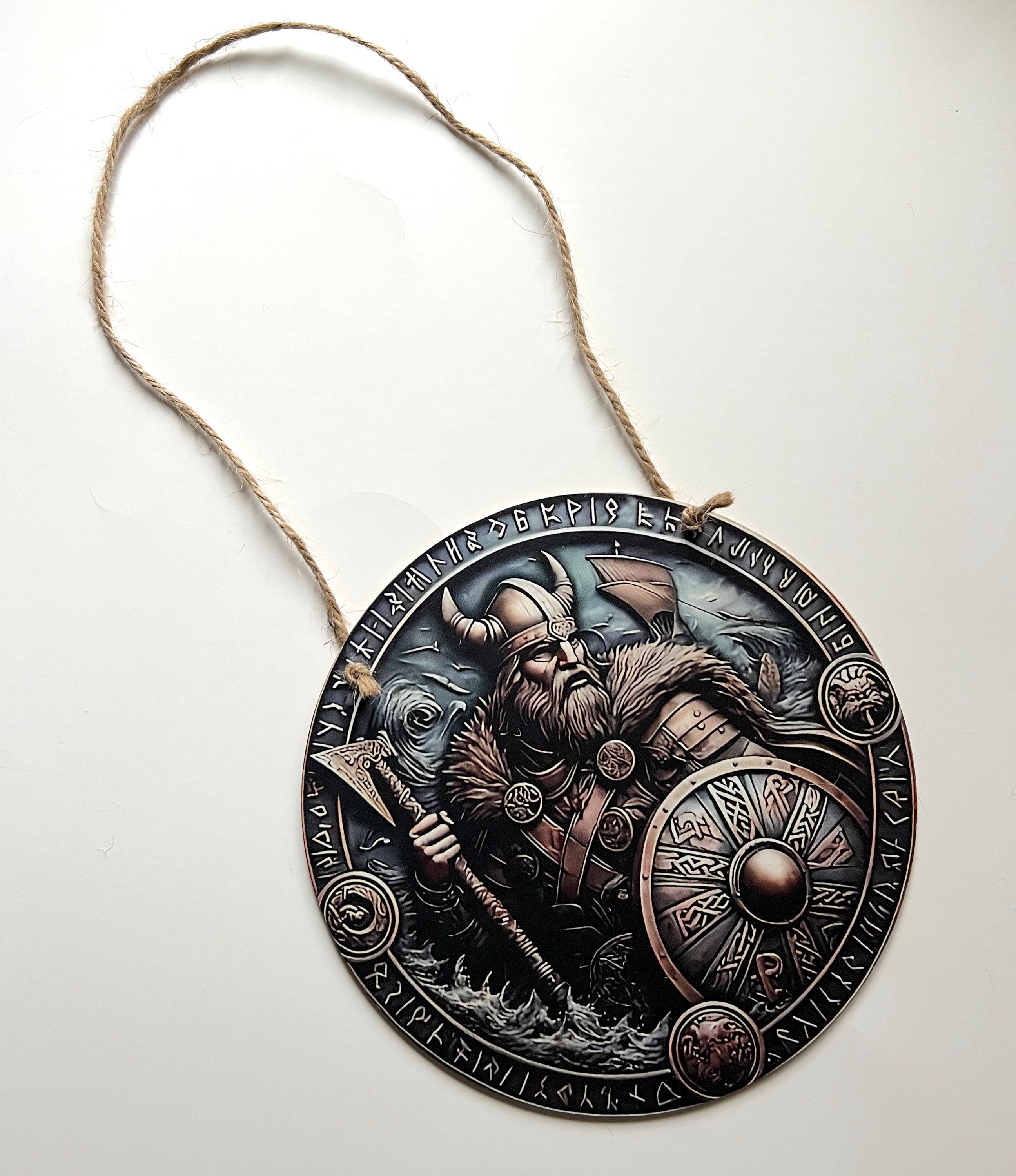 8 Viking Warrior Hanging Sign Wood Sign Decor Garage Gifts for Men Wall ...