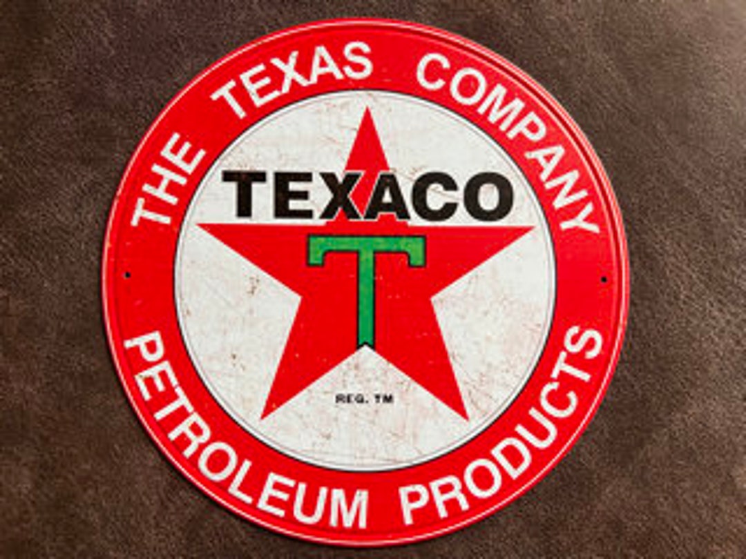 Texaco 12 Rustic Round Metal Sign Man Cave Tin Sign - Etsy