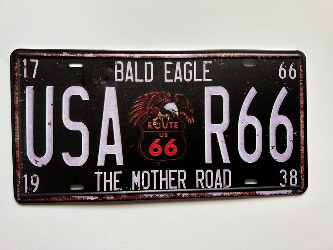 Route 66 License Plate Route 66 Plates Garage Signs for Men ...