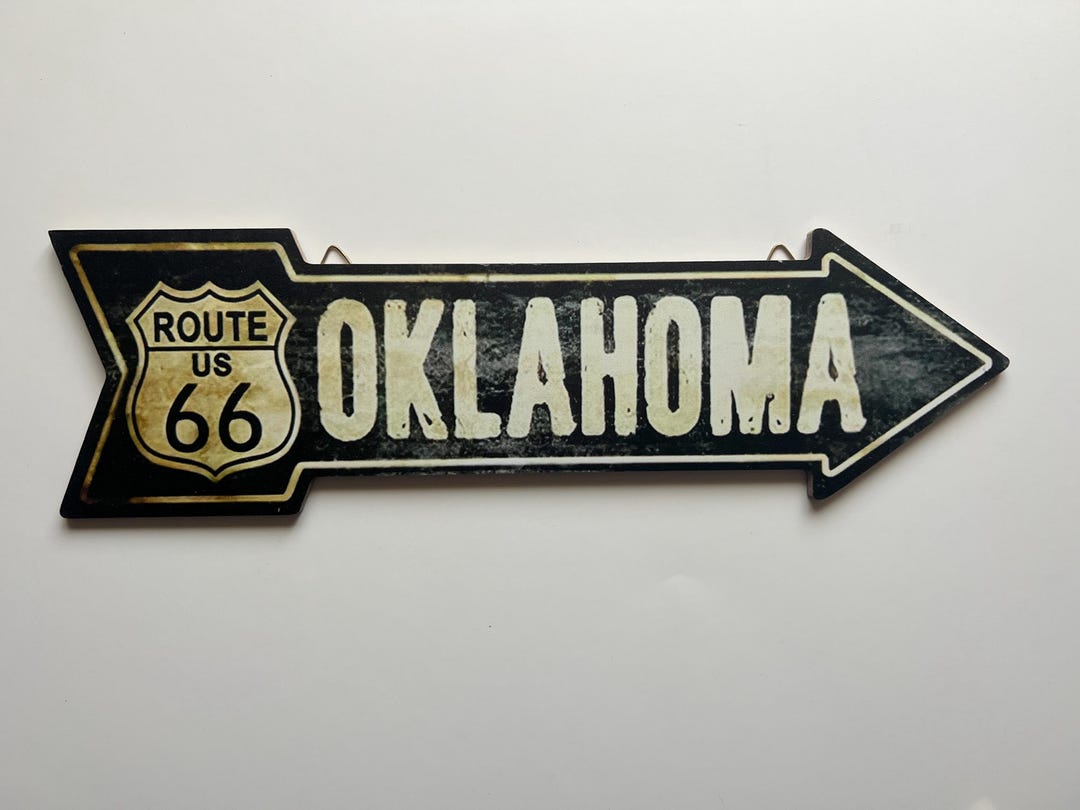 Oklahoma Arrow Route 66 Wood Road Sign Vintage Decor Wall Decor for ...