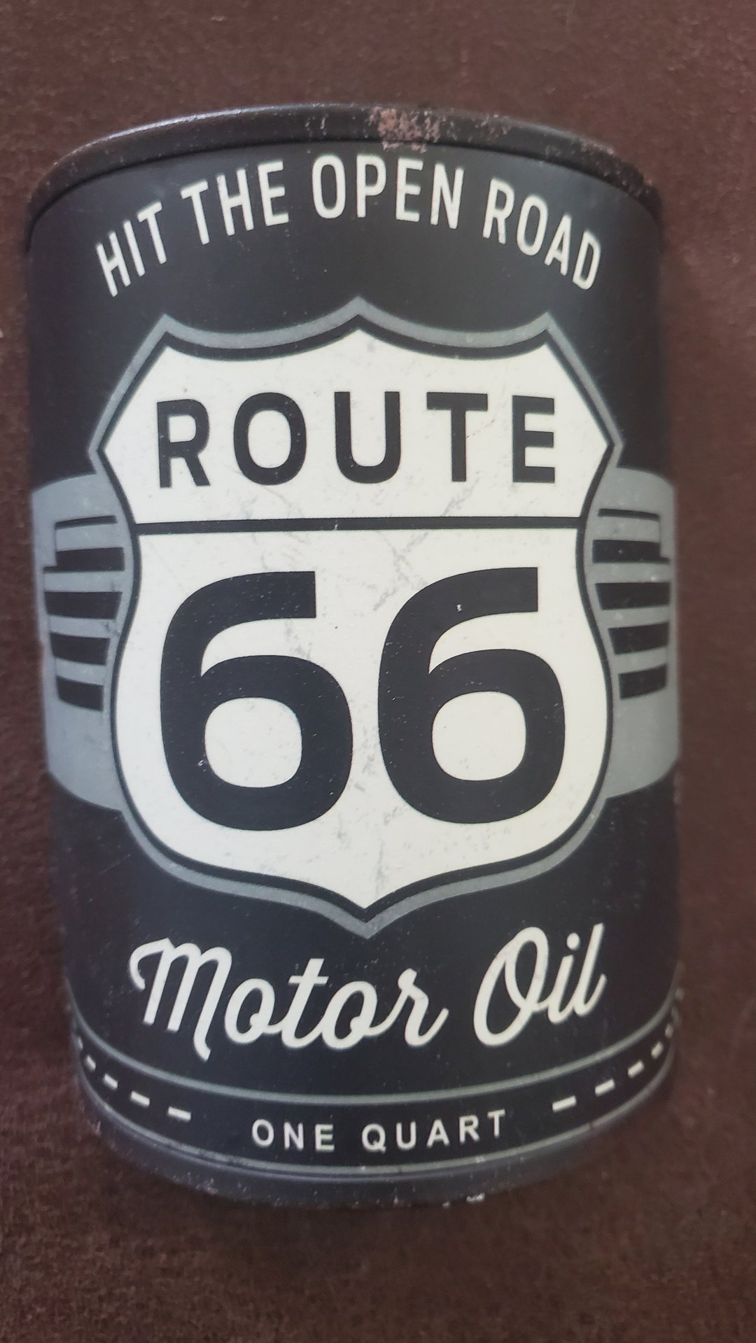 Route 66 Motor Oil Half Oil Can Metal Wall Decor Mancave Garage Shop ...