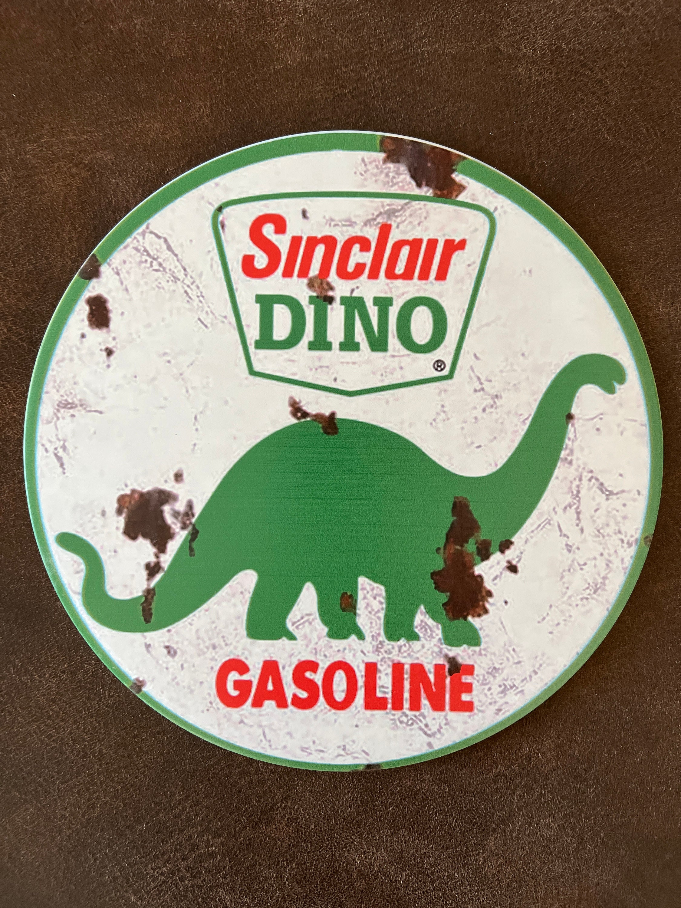Dino Sinclair Gasoline Tin Metal Sign Motor Oil Gas Station Mancave ...
