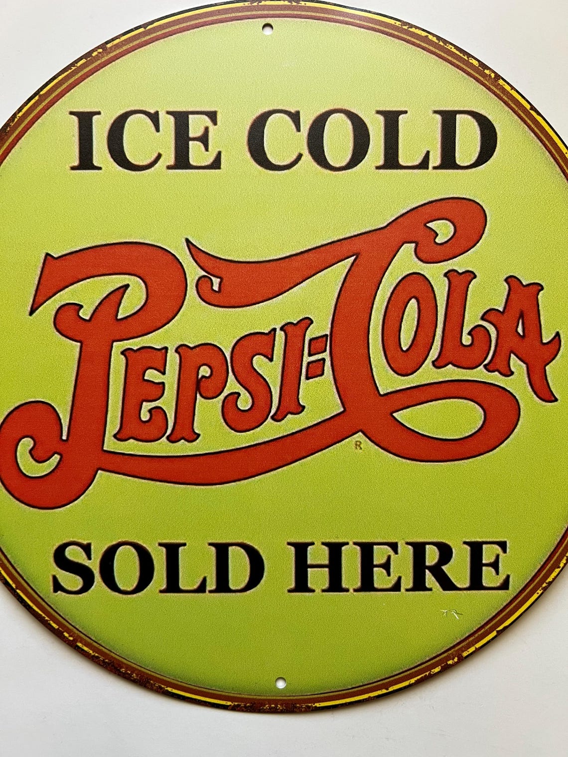 7.5" Round Pepsi Cola Tin Metal Sign Pepsi Decor Garage Rustic Vintage ...
