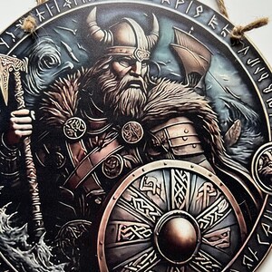 8" Viking Warrior Hanging Sign Wood Sign Decor Garage Gifts for Men ...