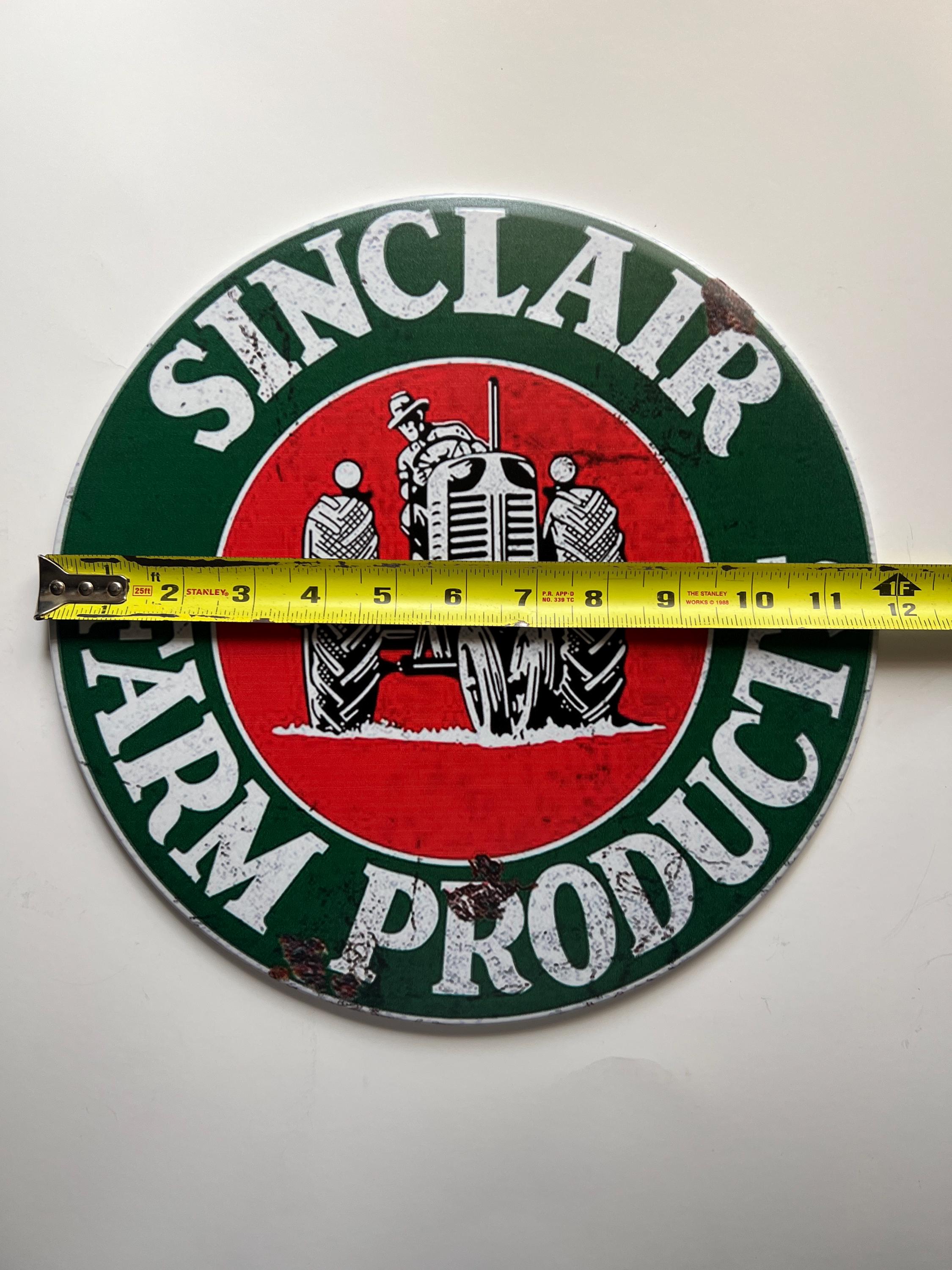 Green & Red Sinclair Farm Products Circle Metal Sign Mancave 12 ...