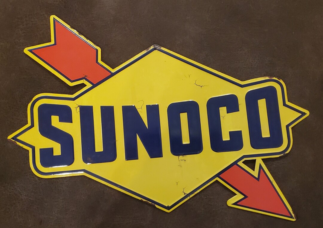 Sunoco Gasoline Metal Sign Motor Oil Gas Station Mancave Decor Tin Sign ...