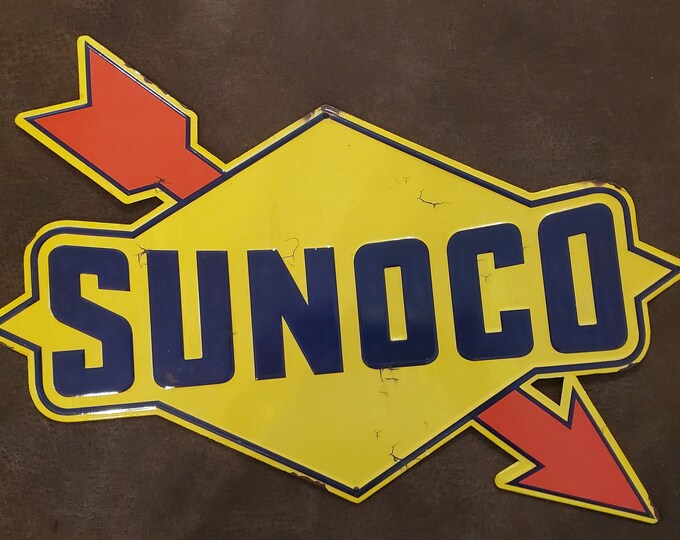 Sunoco Gasoline Metal Sign Motor Oil Gas Station Mancave Decor Tin Sign ...