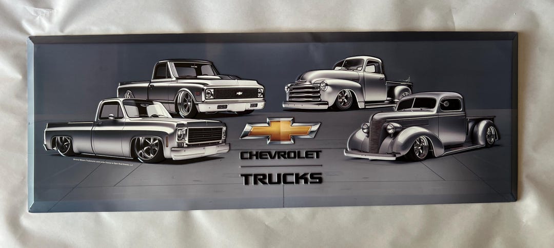 Chevrolet Trucks Sign Vintage Style Metal Sign Embossed 29"x10.5 ...