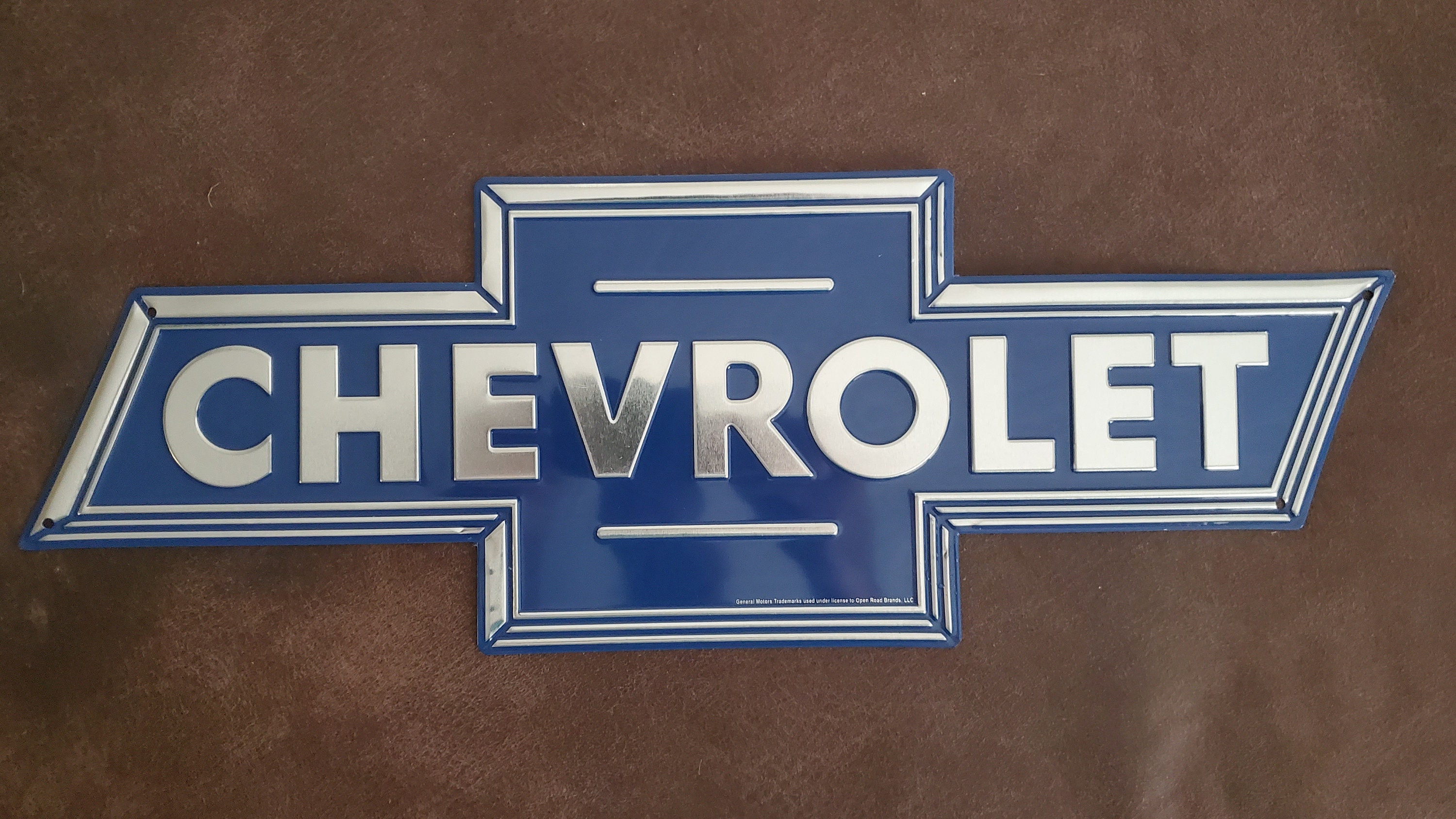 Chevrolet Logo Metal Sign Embossed 12 Mancave Garage Bar Shop Gas Oil ...