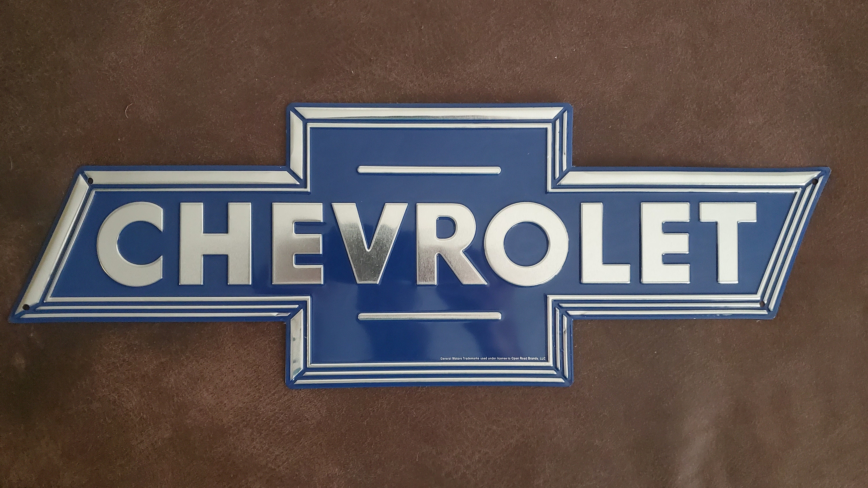 Chevrolet Logo Metal Sign Embossed 12 Mancave Garage Bar Shop Gas Oil ...